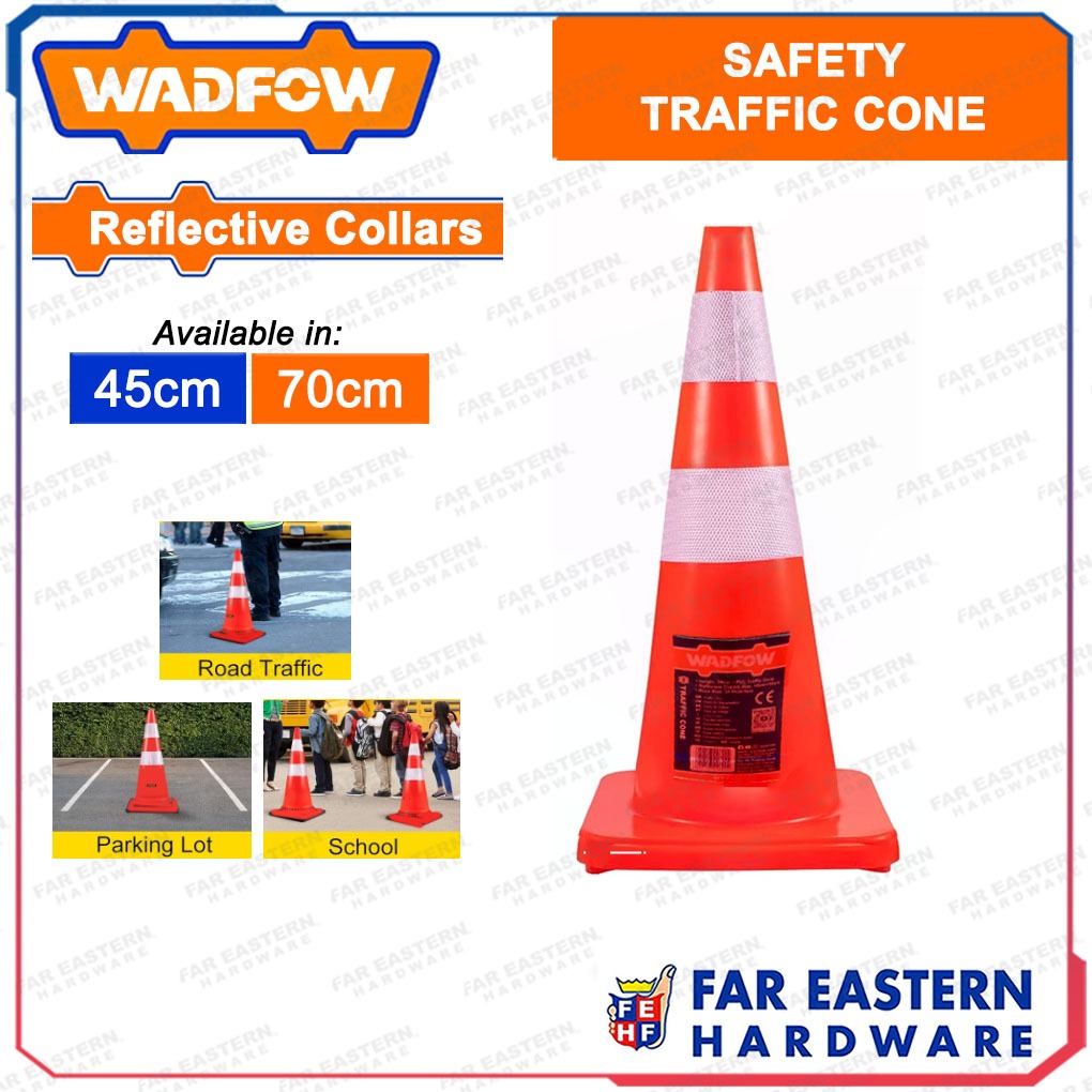 WADFOW Safety Traffic Cone w/ Reflective Reflectorized Collars 45cm ...