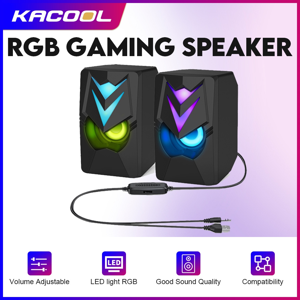 CS010ARGB Laptop Pc Computer Gaming Speaker USB Colorful Lighting ...