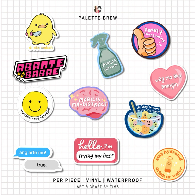 brewinpalette || Filipino Trendy Affirmation Vinyl Stickers | Shopee ...