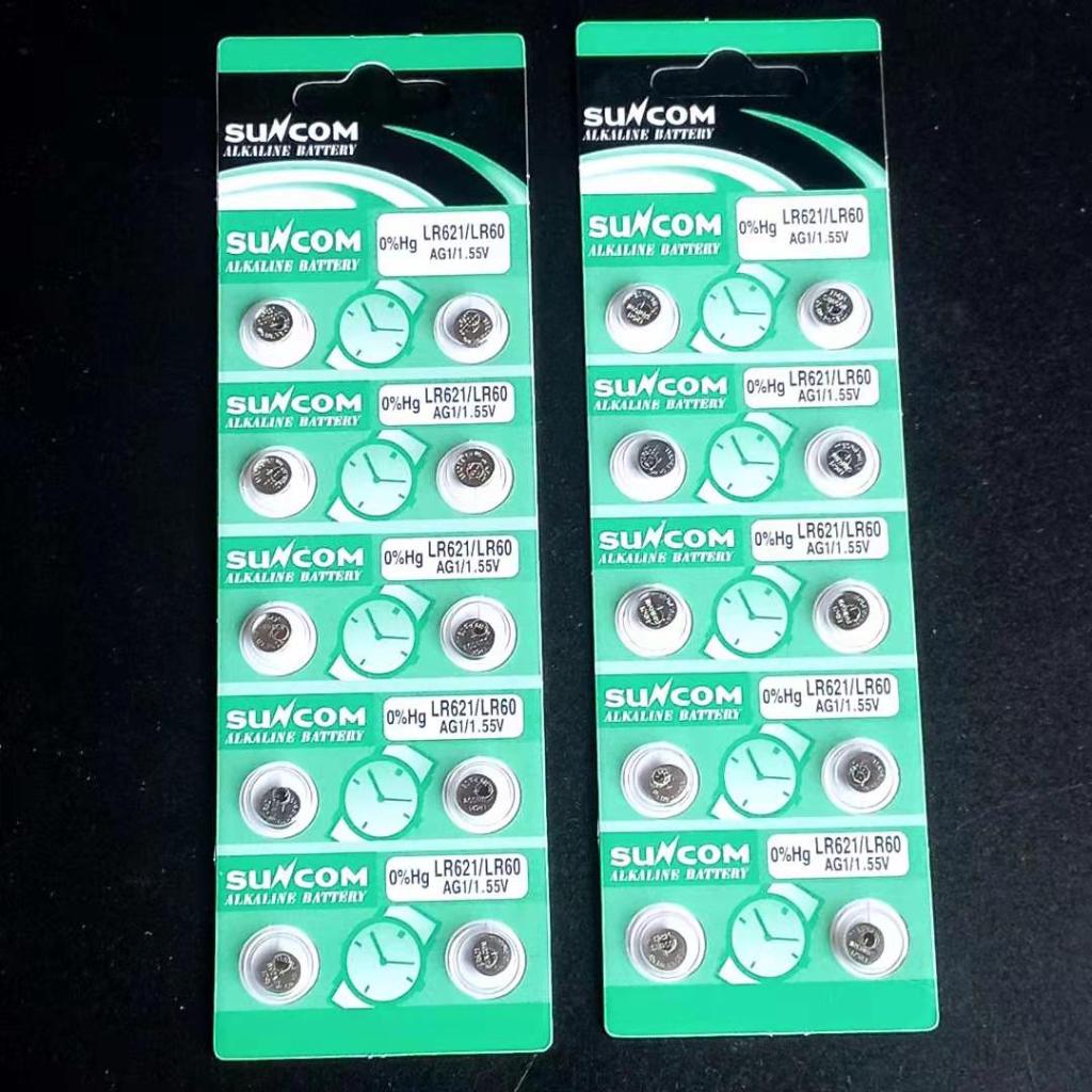SR621SW 364 LR621 LR60 AG1 SUNCOM ALKALINE WATCH BATTERY 1.55V | Shopee ...