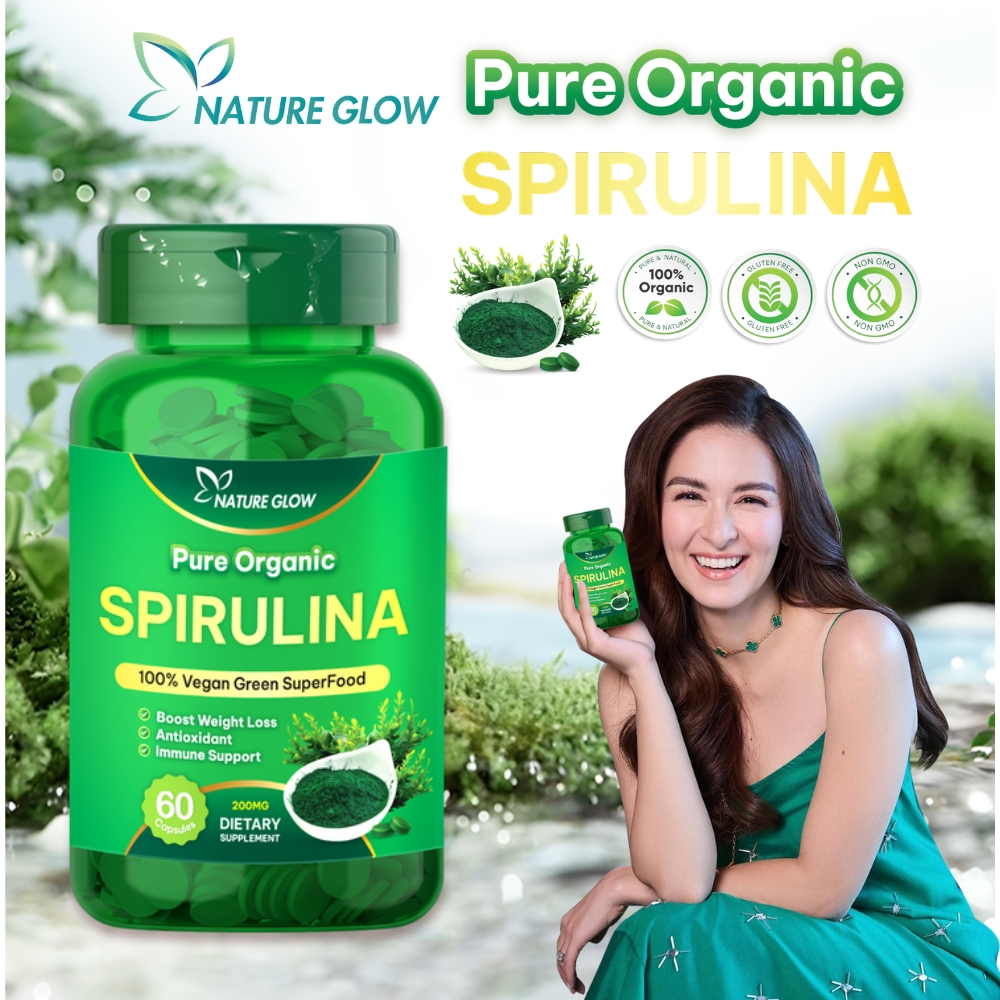 Nature Glow Spirulina Capsules Improve Digestive Problems Authentic Nature Source Natural ...