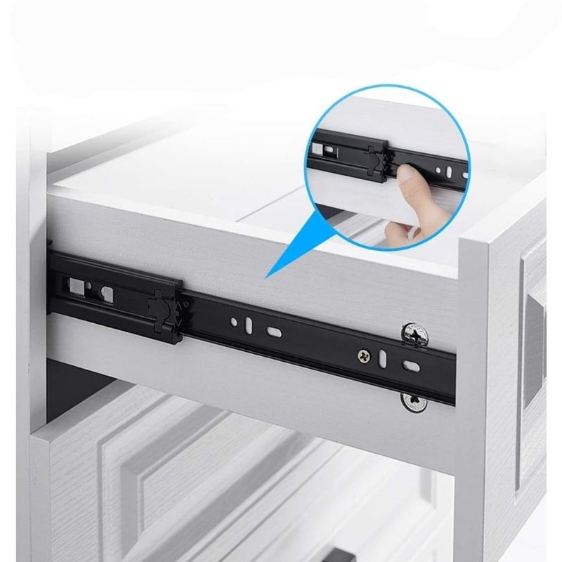 Drawer Full Extension Steel Drawer Slide Guide Ball Bearing | Shopee ...