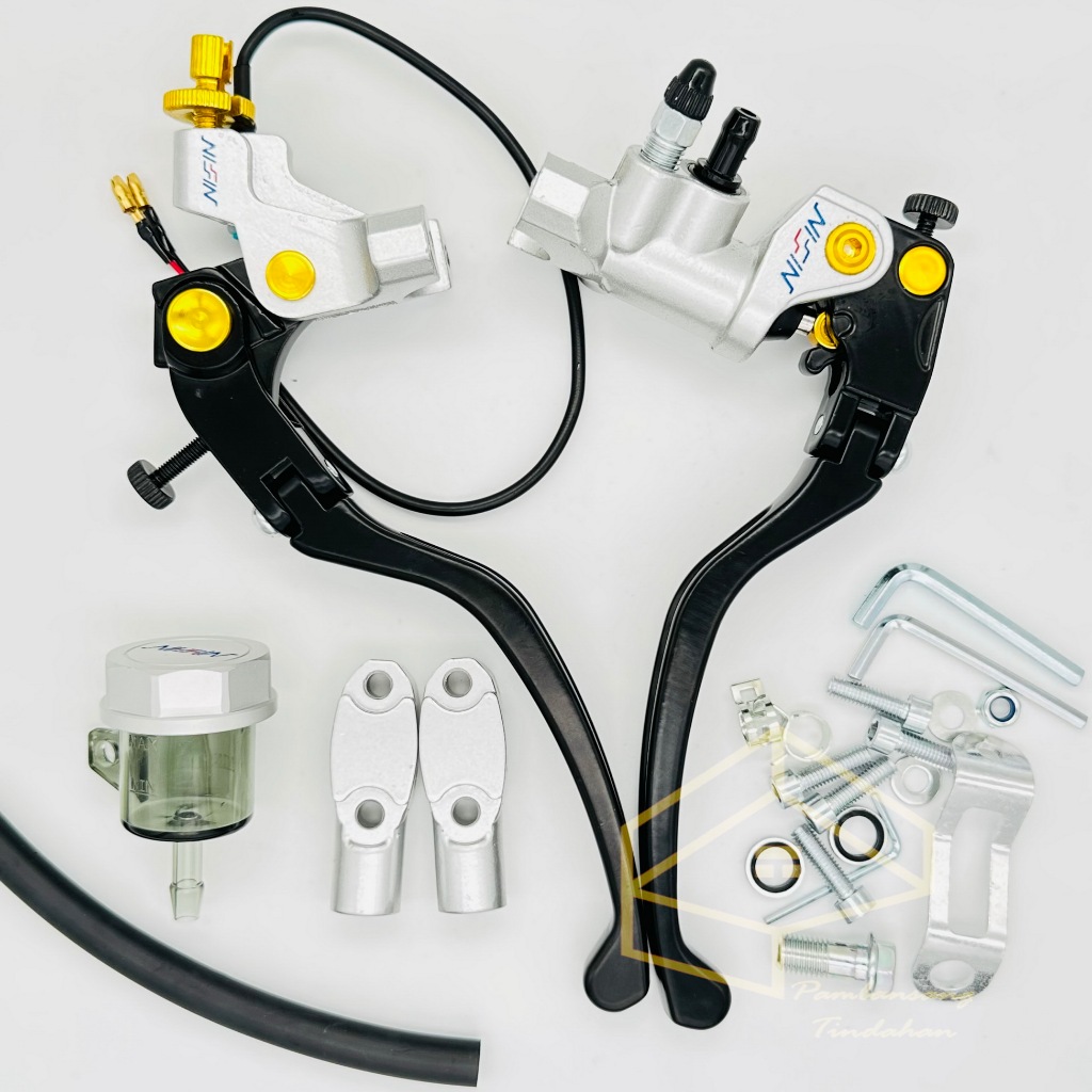 Brake Master Set CNC with side mirror holder(Nissin) | Shopee Philippines