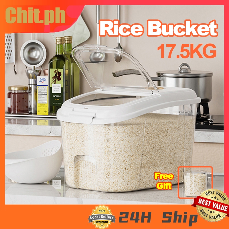 CHIT Large Capacity Rice Storage Box for Kitchen Rice Dispenser with ...