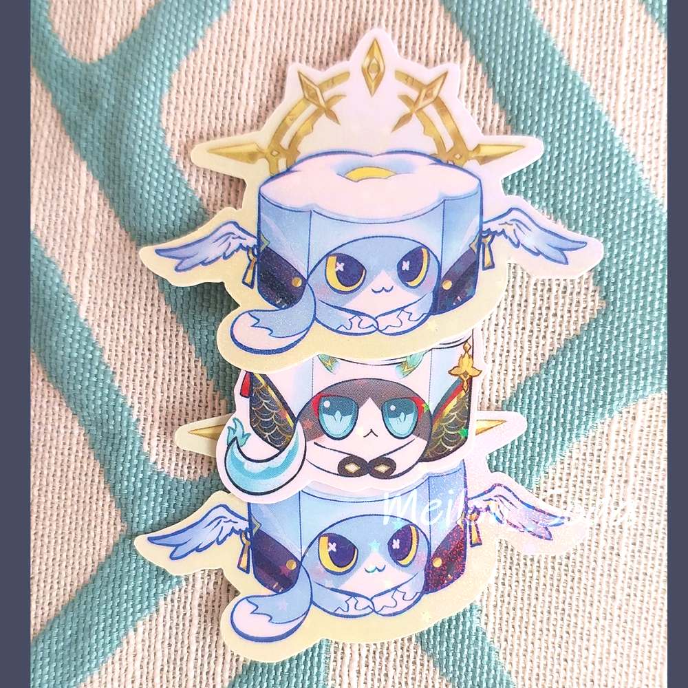 Honkai Star Rail Ruan Mei Creation Neko Mooncake Dessert Vinyl Stickers ...