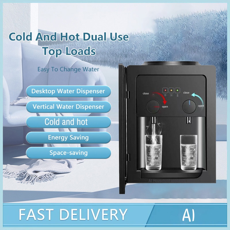 Small desktop water dispenser, household small hot and cold water ...