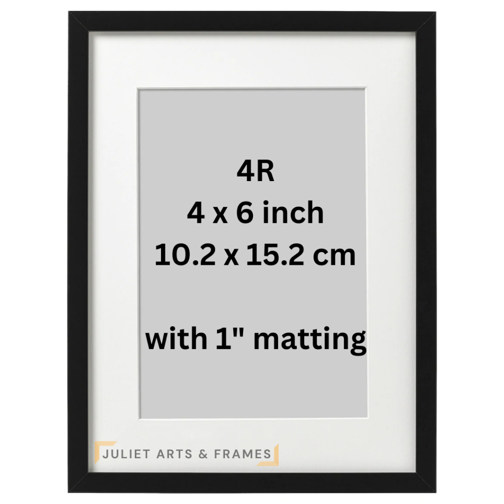 4R - 4 x 6 inch FRAME with 1 inch MATTING - WALL DECOR (HALF INCH ...