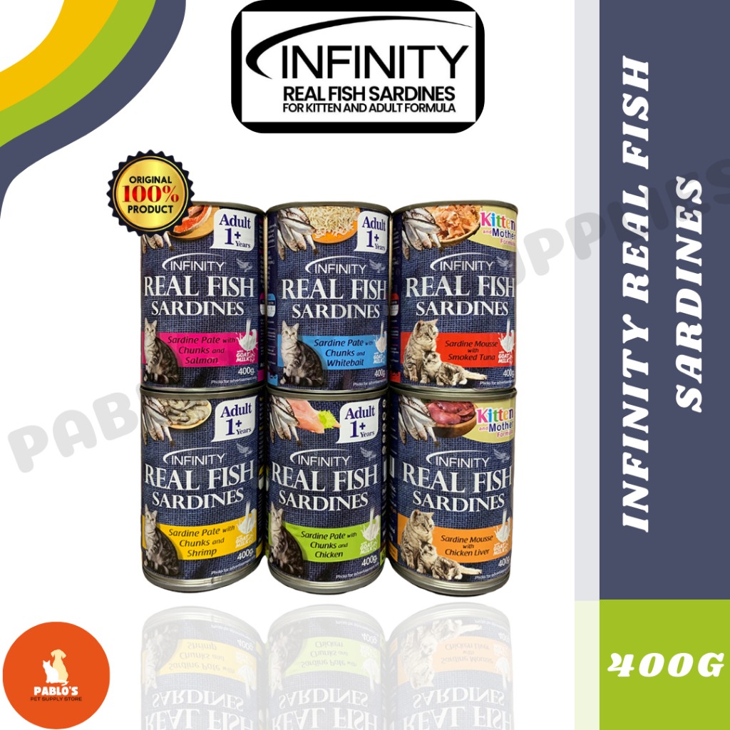 Infinity Real Fish Sardines Cat Kitten Food In Can 400grams wet food ...