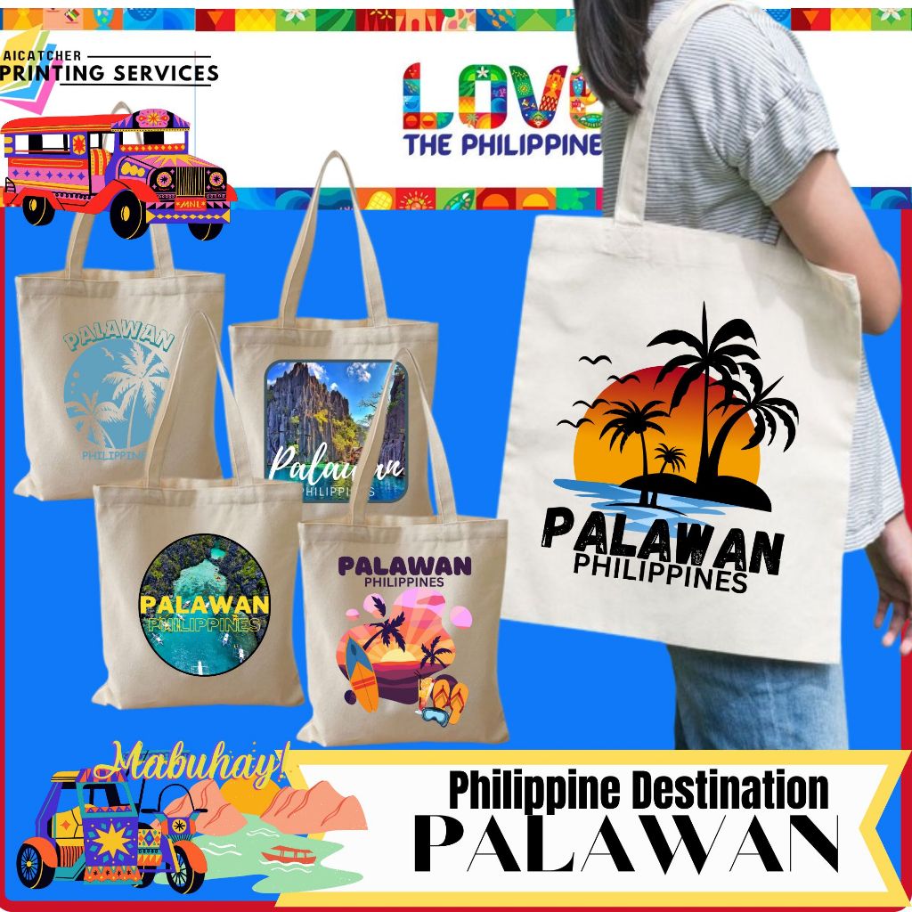Palawan Design Philippines Destination High Quality Canvas Tote Bags ...