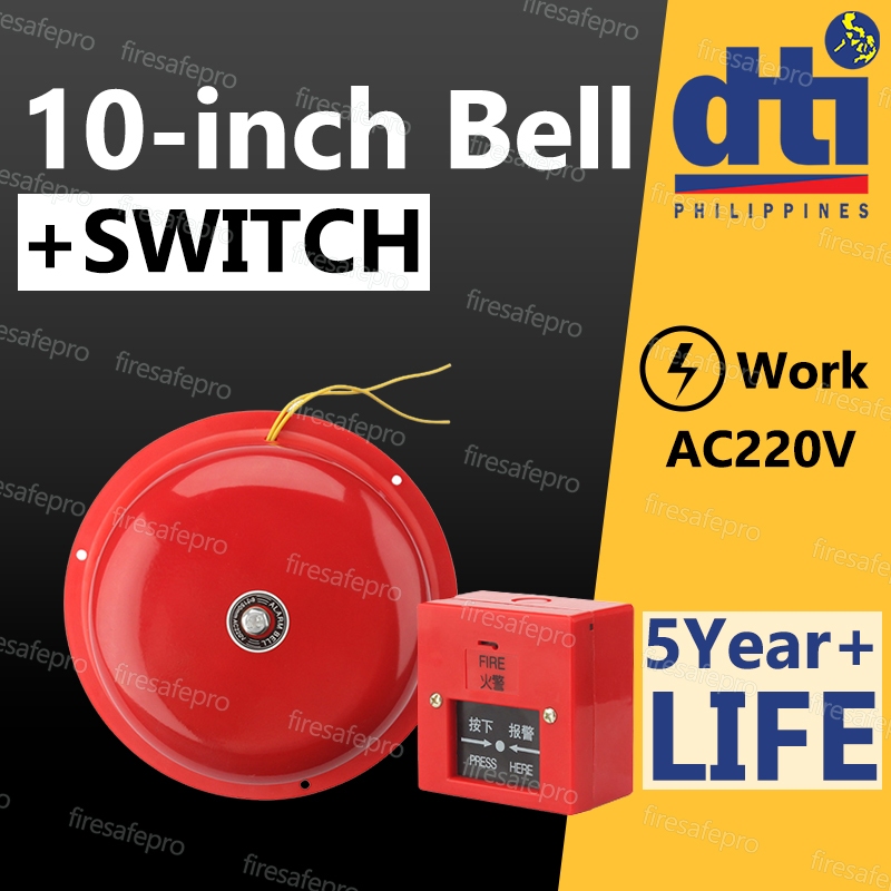 Fire Alarm Bell 4"/6"/8"/10"/12" Manual Switch Home Safe Mall Office ...