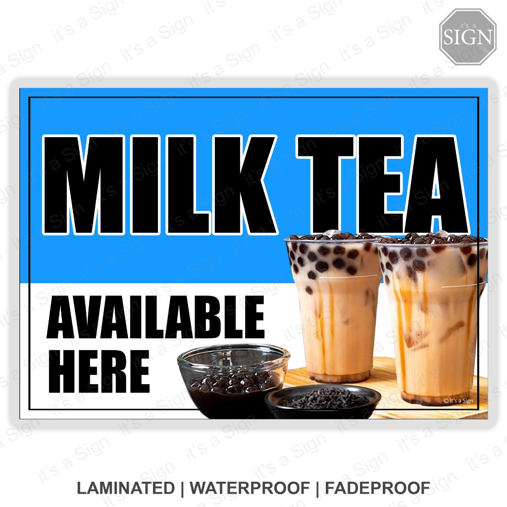 Milk Tea Boba Fastfood Store Sign - Laminated Signage - A4/A3 Size ...