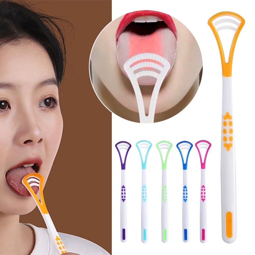 1pc Tongue Cleaner Plastic Scraper Pastel Color Oral Mouth Hygiene ...