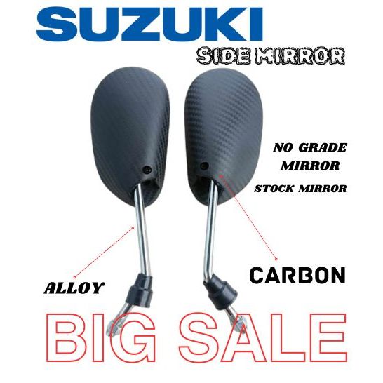 suzuki raider fi SIDE MIRROR LONG STEM STANDARD SIZE MIRROR CARBON ...