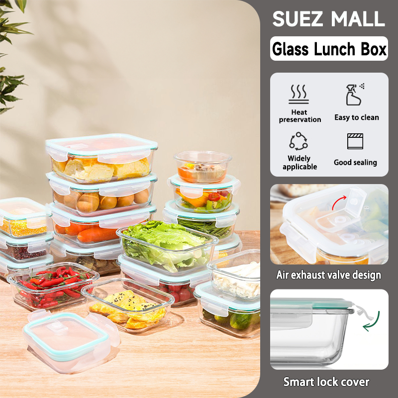 Suez Lunch Box Borosilicate Glass Bento Food Container With Cover ...