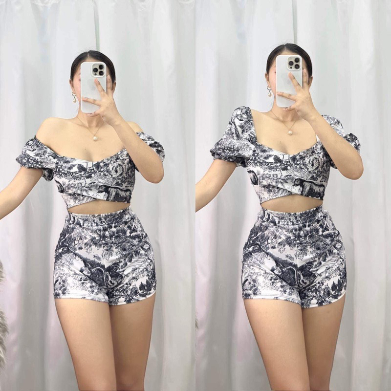 Alexa Puff Sexy terno | Shopee Philippines