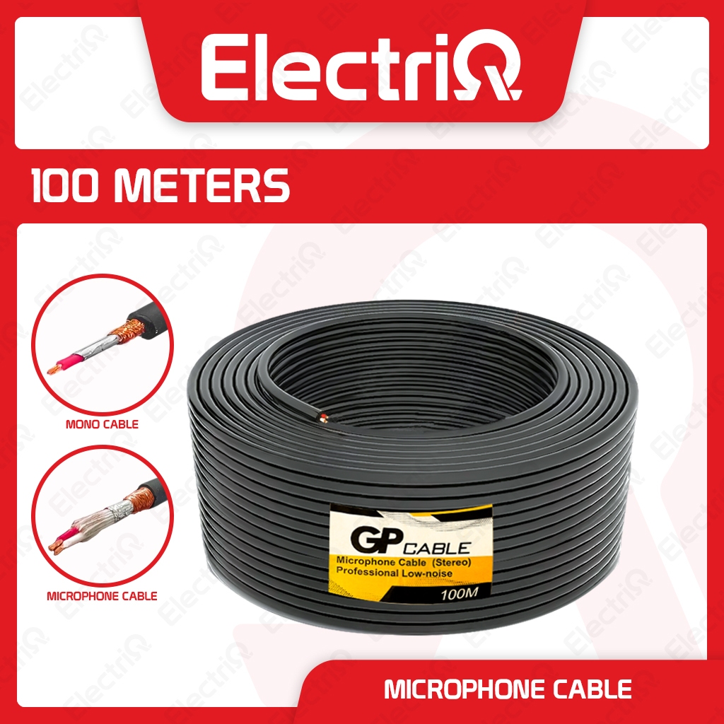 Electriq GP Cable / Microphone Cable Mono Foil Shielded Black 100 ...