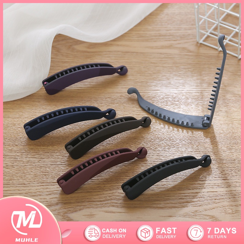 Matte Acrylic Vertical Clip Banana Clip Non-slip Ponytail Hair Clips ...