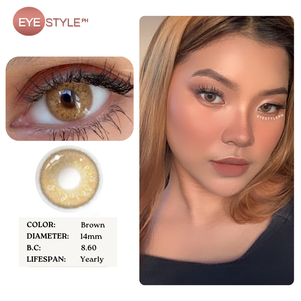 Russ Brown Contact Lens Yearly Use No Grade -0.00 | Shopee Philippines