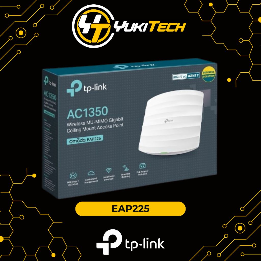 TP-Link EAP225 AC1350 Wireless MU-MIMO Gigabit Ceiling Mount Access ...