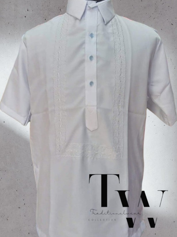 Polo Barong (Short Sleeves) White/black/navy blue/ferwingkle blue ...