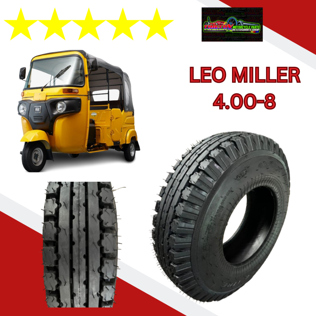 Leo Miller Tire 4.00x8 Tube type Bajaj RE: TVS King | Shopee Philippines