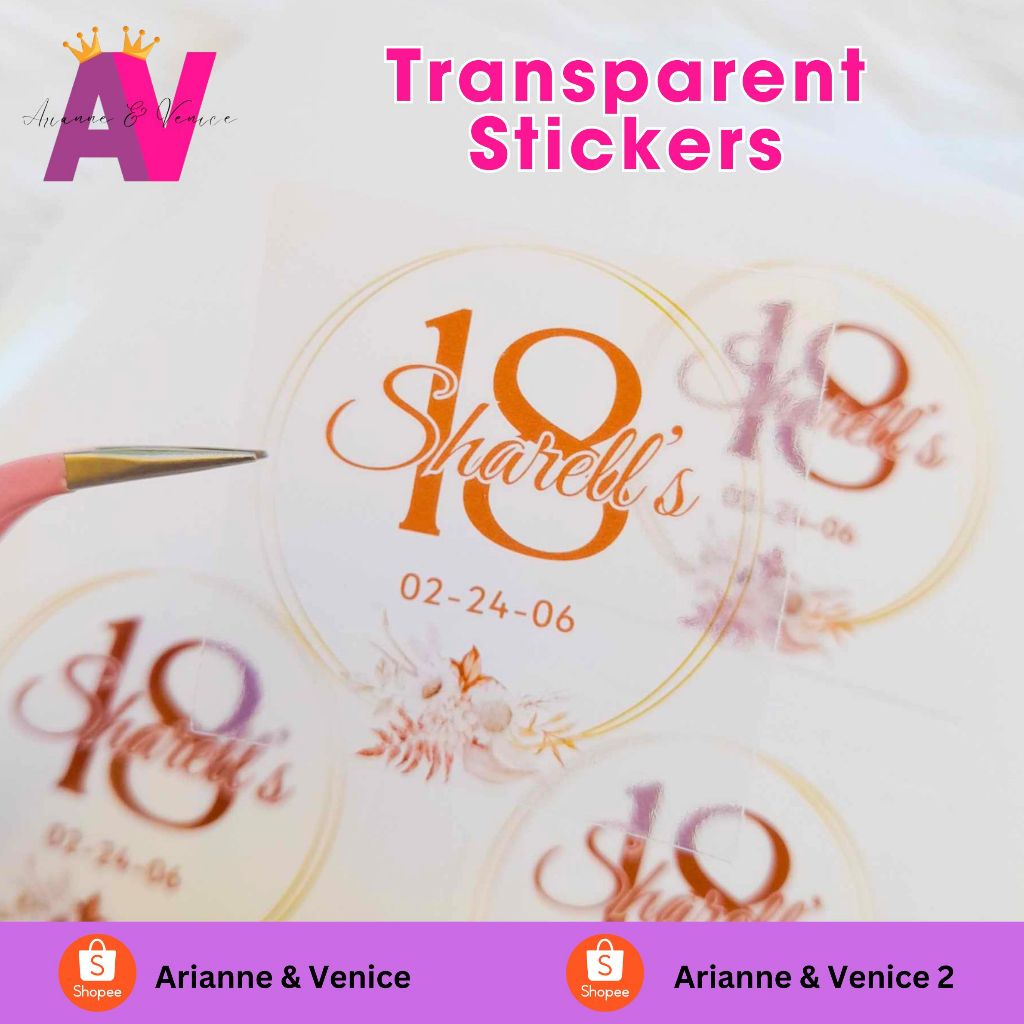Transparent Stickers for Shot Glass Souvenir Wedding Birthday Baptism ...