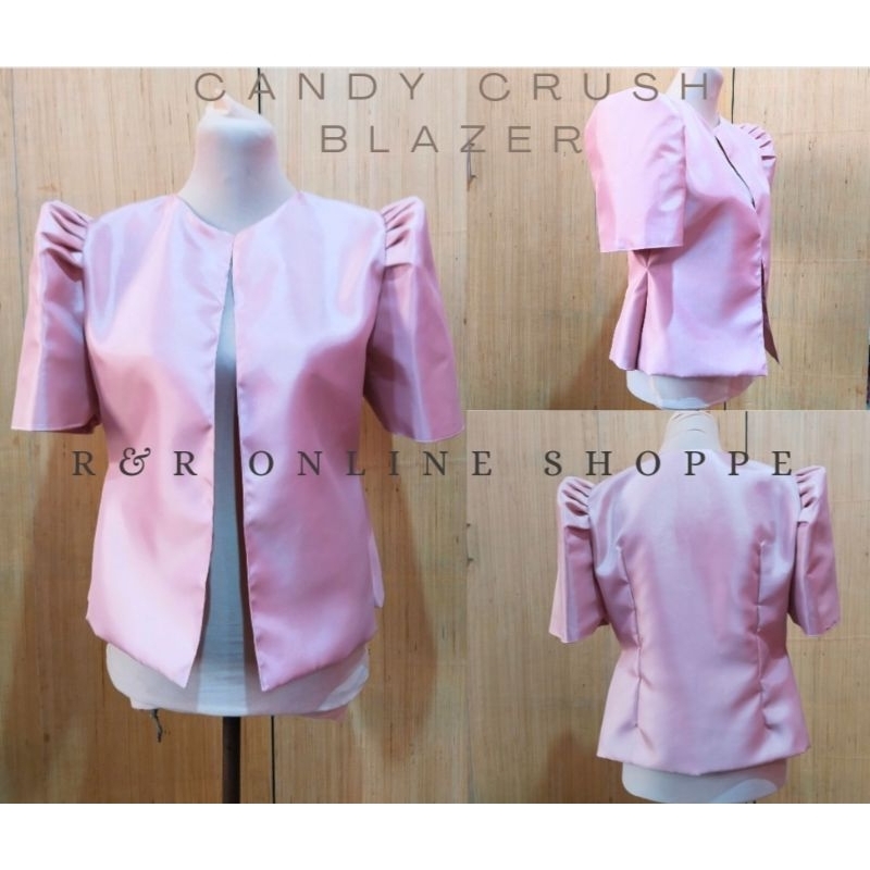 Modern Filipiñiana Full Blazer Satin/Actual Photo | Shopee Philippines