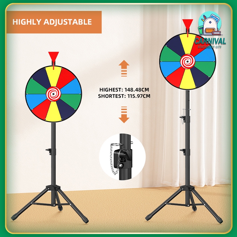 16/24 inch Prize Wheel Fortune Game with Dry Erase Markers Eraser Prize ...
