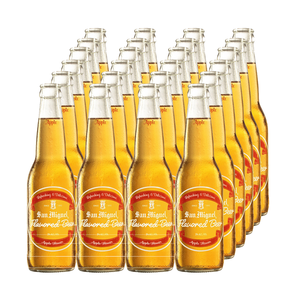 San Miguel Flavored Beer Apple Bottle 330ml x24 | Shopee Philippines
