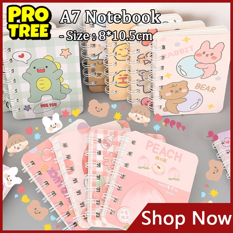 A7 Mini Cartoon Spring Notepad 80Sheets Notebook Student Stationery ...