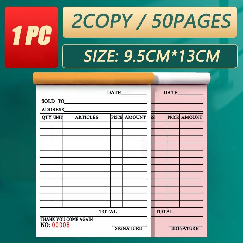 Carbonized Receipt Resibo Wholesale With Carbon Paper Duplicate Receipt ...