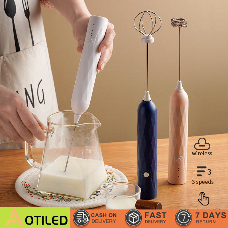 3-speed 2-in-1 handheld electric usb charging mixer milk cream beverage ...