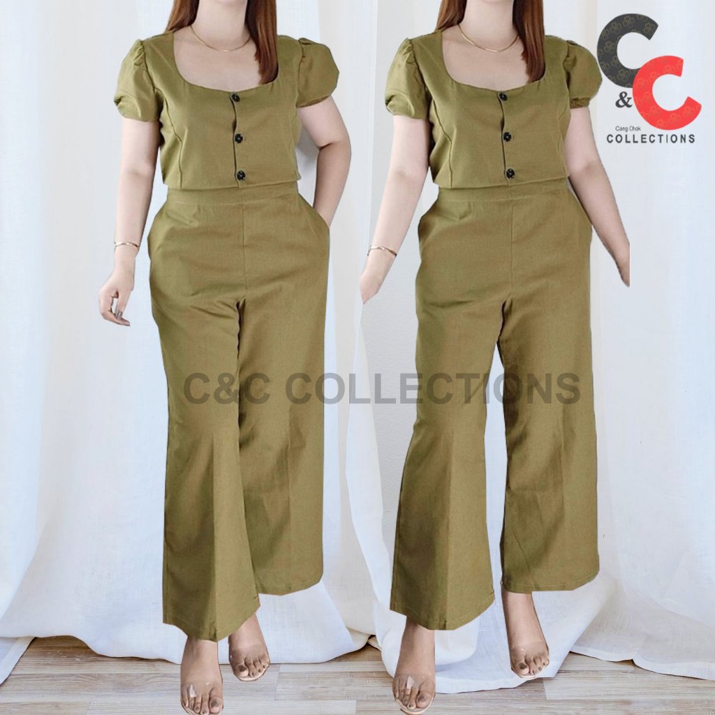 C&C | Sabrina Puff terno Plus Sized | Shopee Philippines