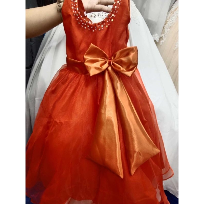 RUST gown for flowergirl/birthday | Shopee Philippines