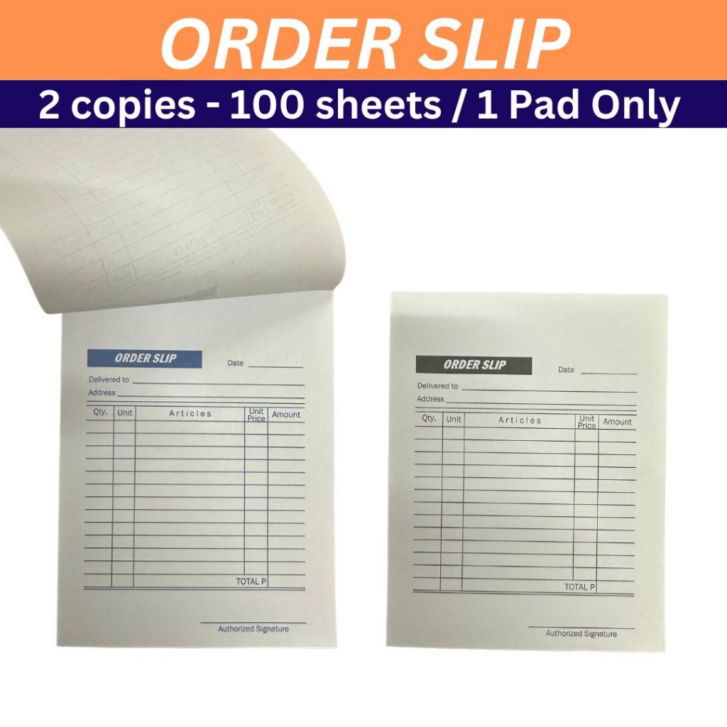 Order Slip Form (100 Sheets) | Shopee Philippines