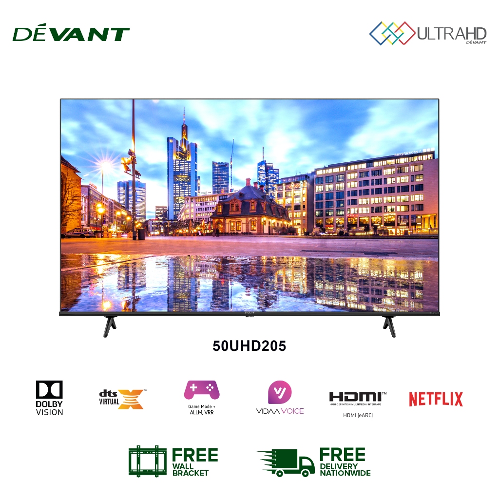 DEVANT 50UHD205 50 inch Ultra HD (UHD) 4K Smart TV - FREE Wall Bracket ...