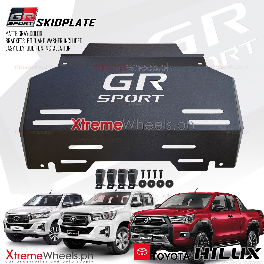 Toyota Hilux 2016 to 2025 Black GR-S Hard Steel Skidplate Front Bumper ...