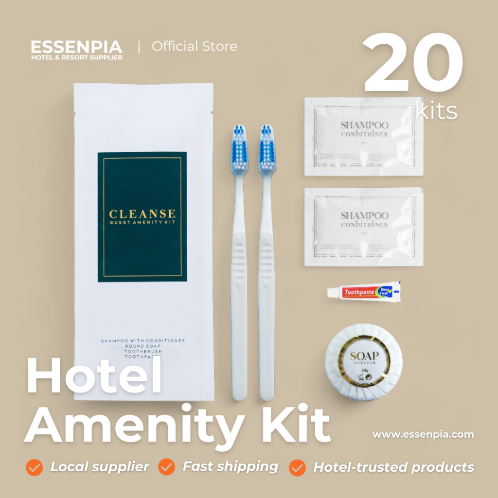 20 PACKS-DUO EMERALD Guest Amenity Kit AIRBNB Guest House Motel Hotel ...