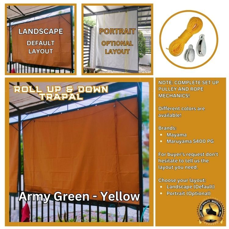 7FT x 9FT LONA / TRAPAL ROLL UP AND DOWN (MARUYAMA) S400 w/ PULLEY SET ...