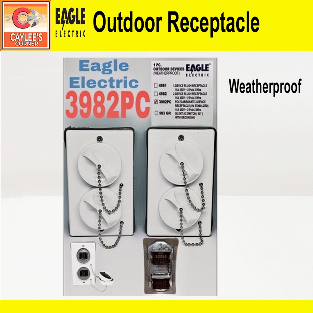 EAGLE Original Polycarbonate Weatherproof Outdoor Duplex Receptacle ...