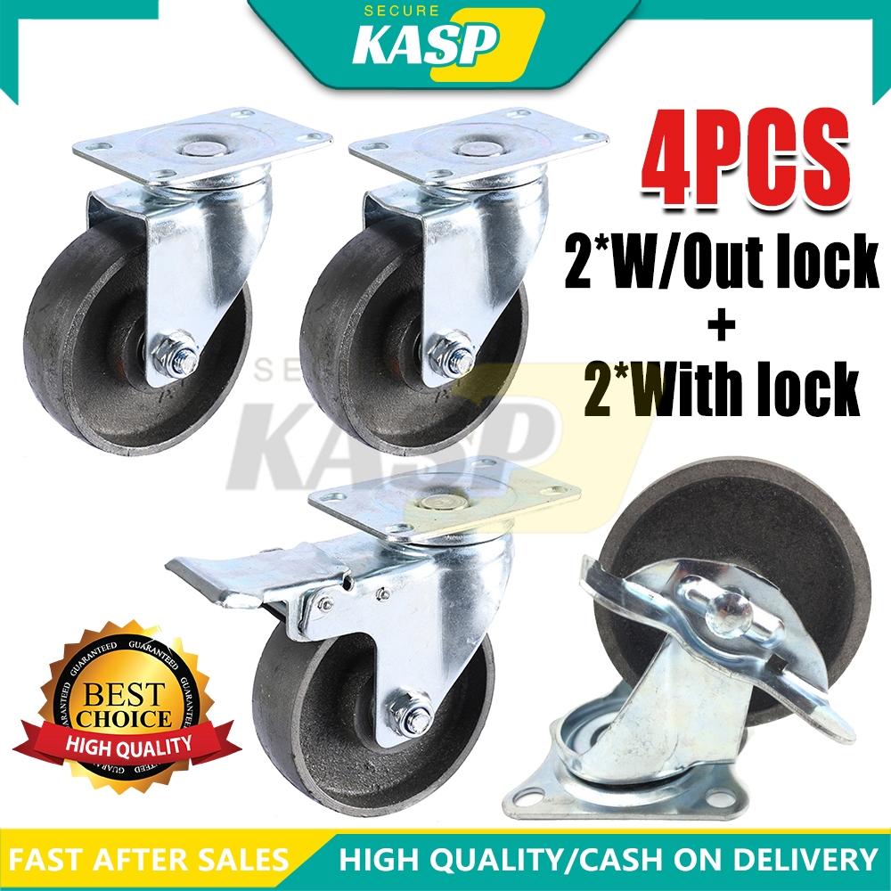 2" To 5" Trolley Heavy Duty Metal Caster Wheel Fixed / Caster Wheel ...