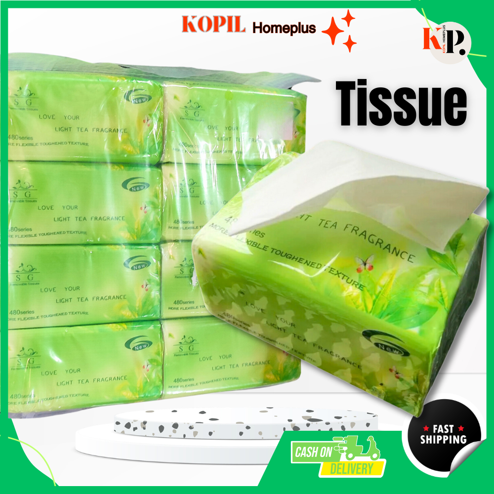 Kopil 8pcs Facial Tissue 480Sheets/Pack Light Tea Fragrance Soft Tissue ...