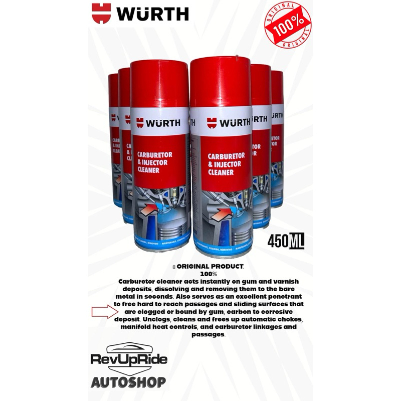 Wurth Carburetor & Injector Cleaner 450 ml | Shopee Philippines