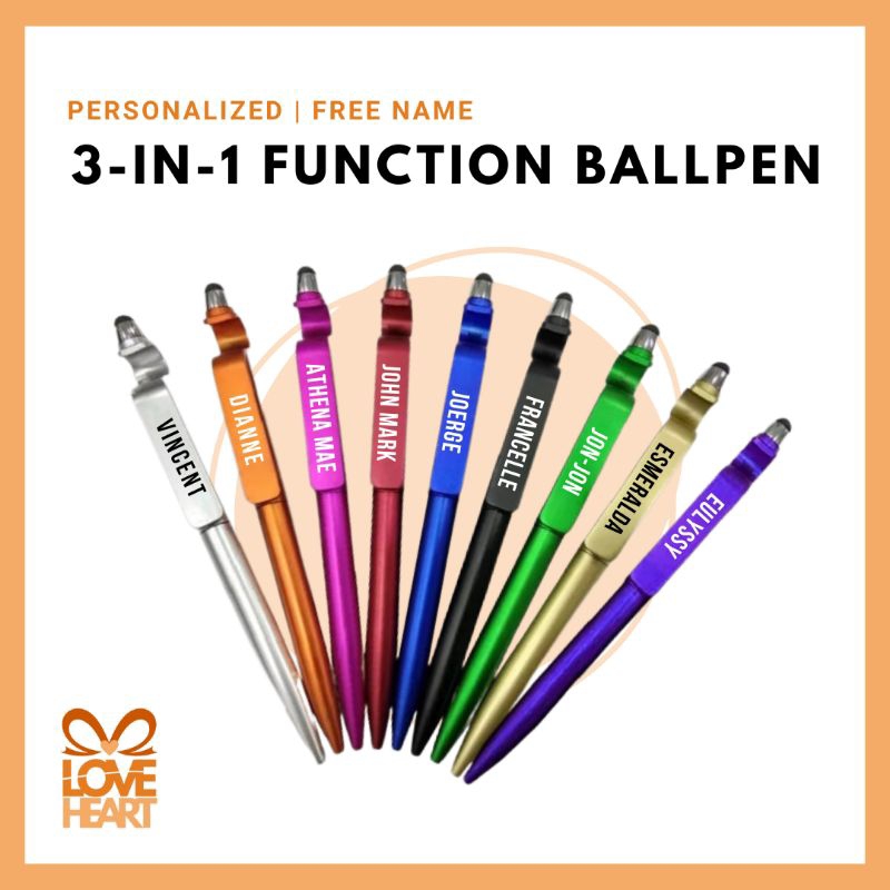 3 In 1 Function Ballpen Free Name Perfect Gift Giveaway With Or