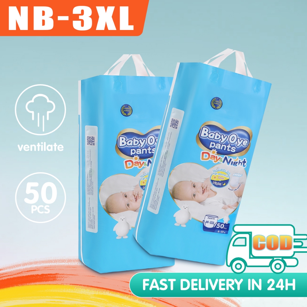 BabyOye Baby diaper Pants/Tape 50pcs sale Unisex disposable diaper（NB ...