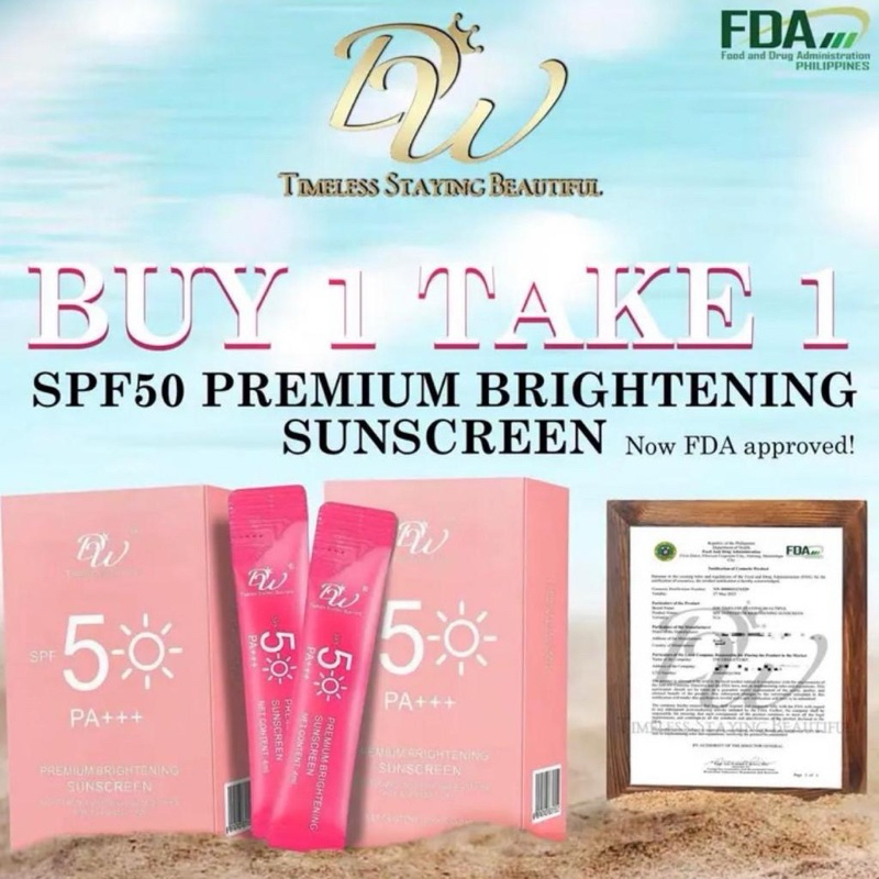 BUY1 TAKE1 DW Premium Brightening Sunscreen Sun cream Zero 4ml (20 ...