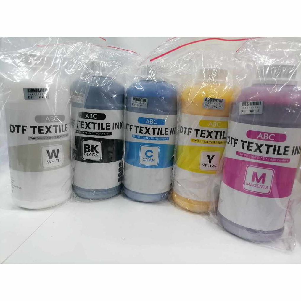 ABC DTF Textile Ink 1 Liter 4 Colors CMYK and White For DTF Machine ...