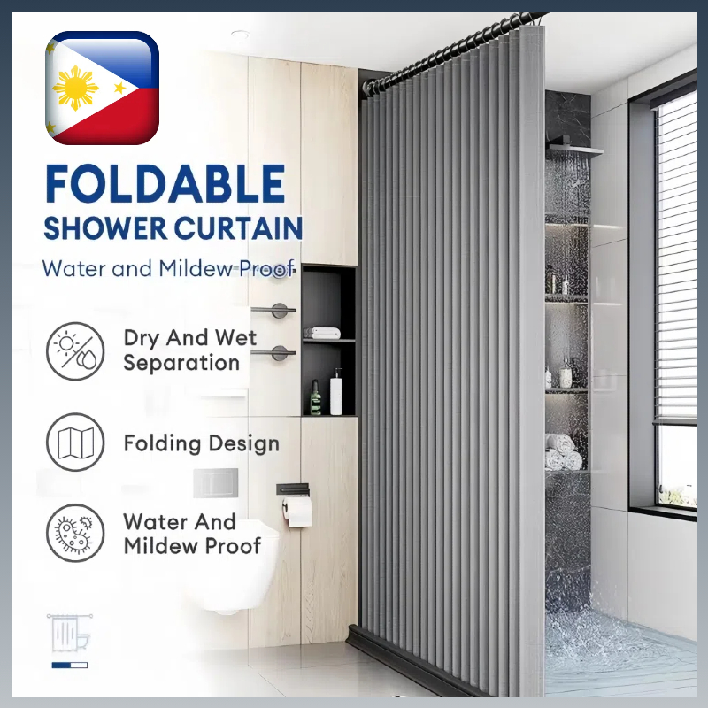 High Quality Bathroom Shower Curtain Makapal Waterproof with Rod ...