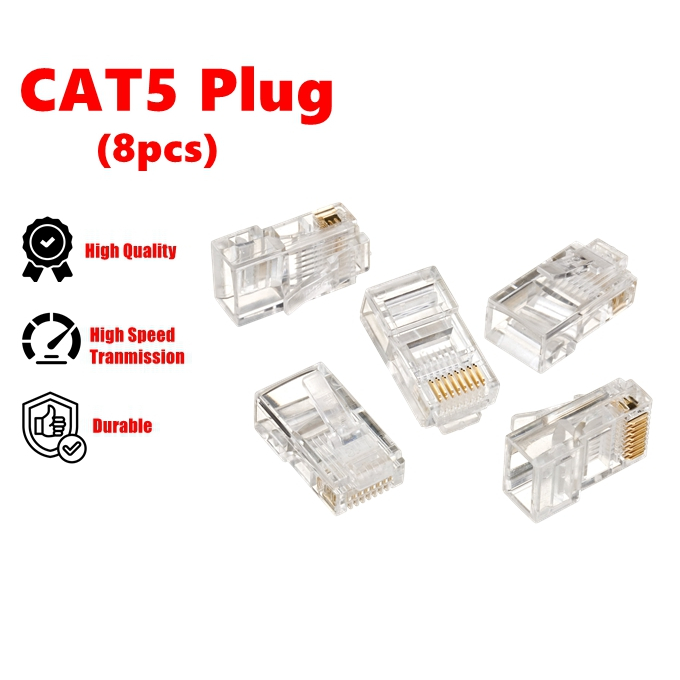 CAT5 RJ-45 Modular Plug Internet Cable LAN Network Connector 8pin 8P8C ...