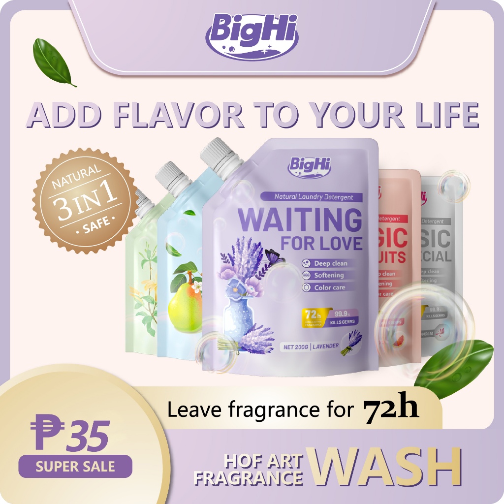 Laundry Liquid Detergent 200g Bighi Waiting for Love Scent Natural Laundry Detergent 72h Long ...